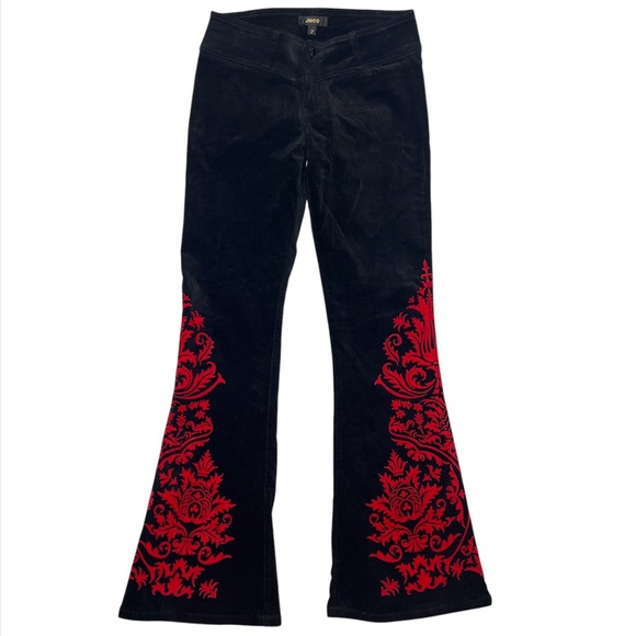 JNCO | Pants & Jumpsuits | Jnco Vtg Y2k Flare Leg Black Red Velvet ...